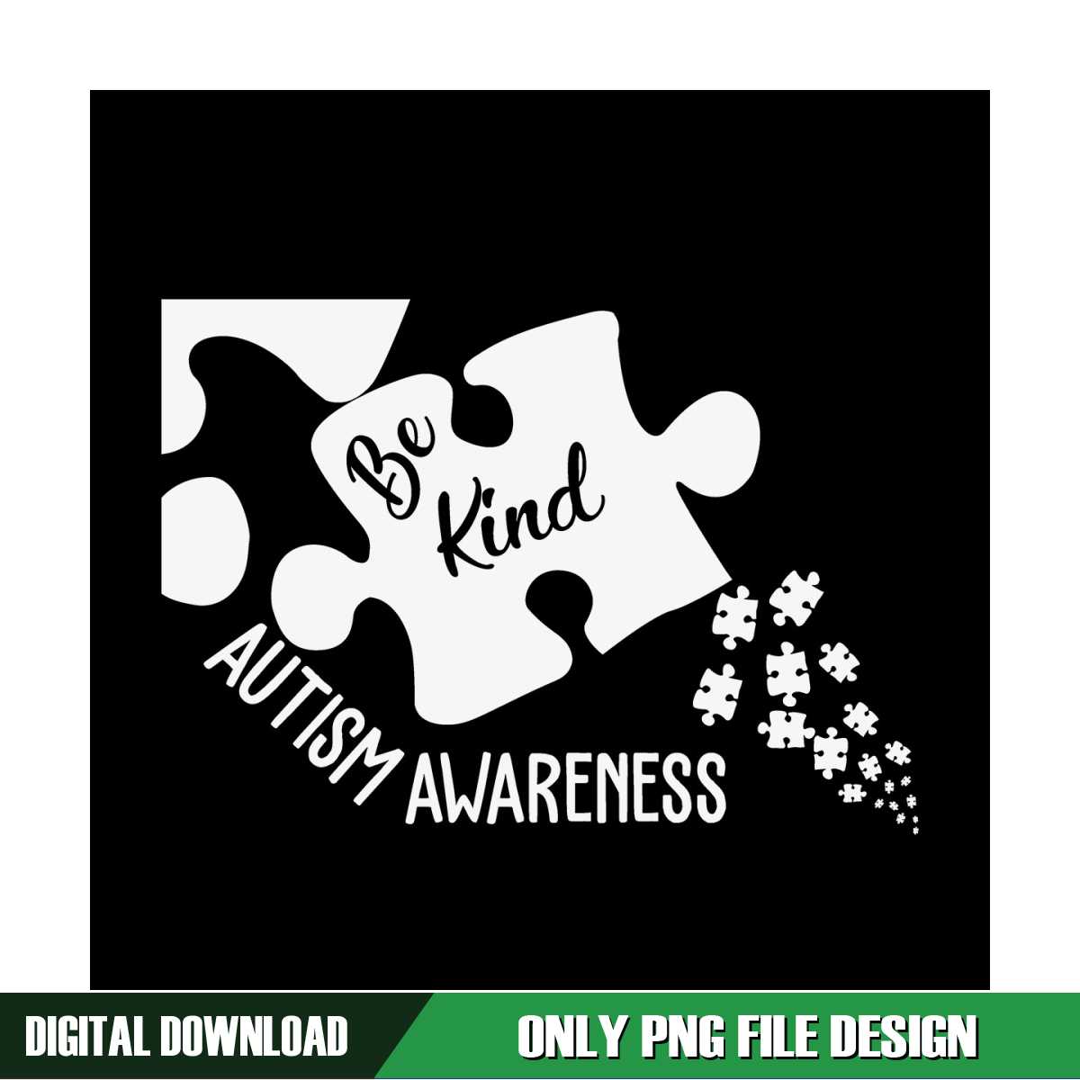 Autism Awareness Be Kind Puzzle Piece PNG - Inspire Uplift