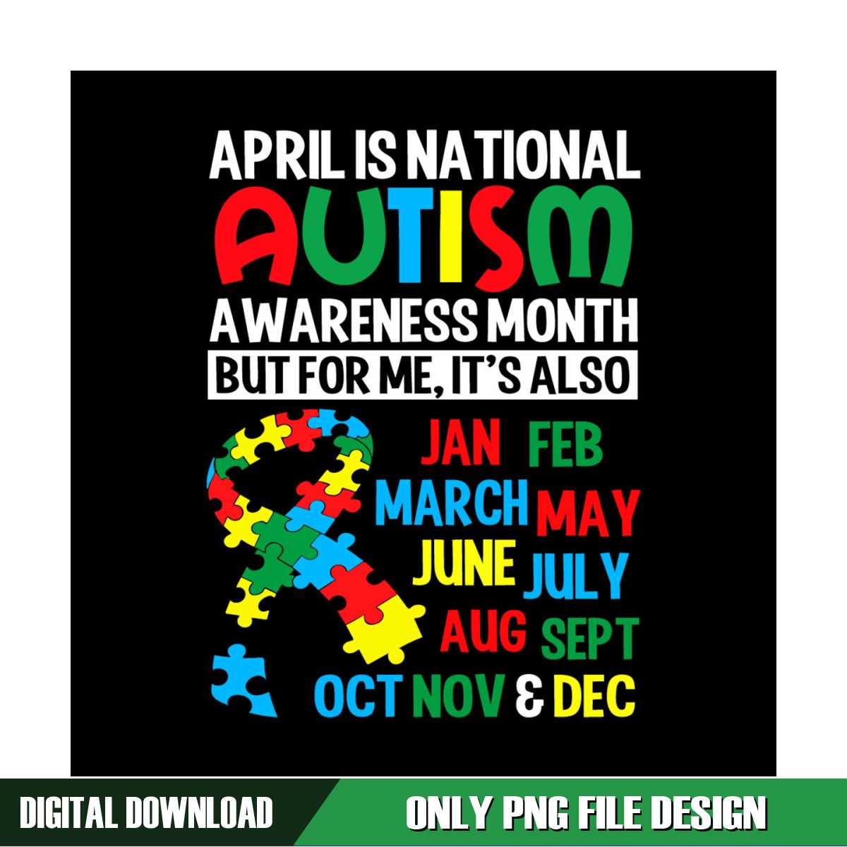Colorful National Autism Awareness Month Puzzle PNG - Inspire Uplift