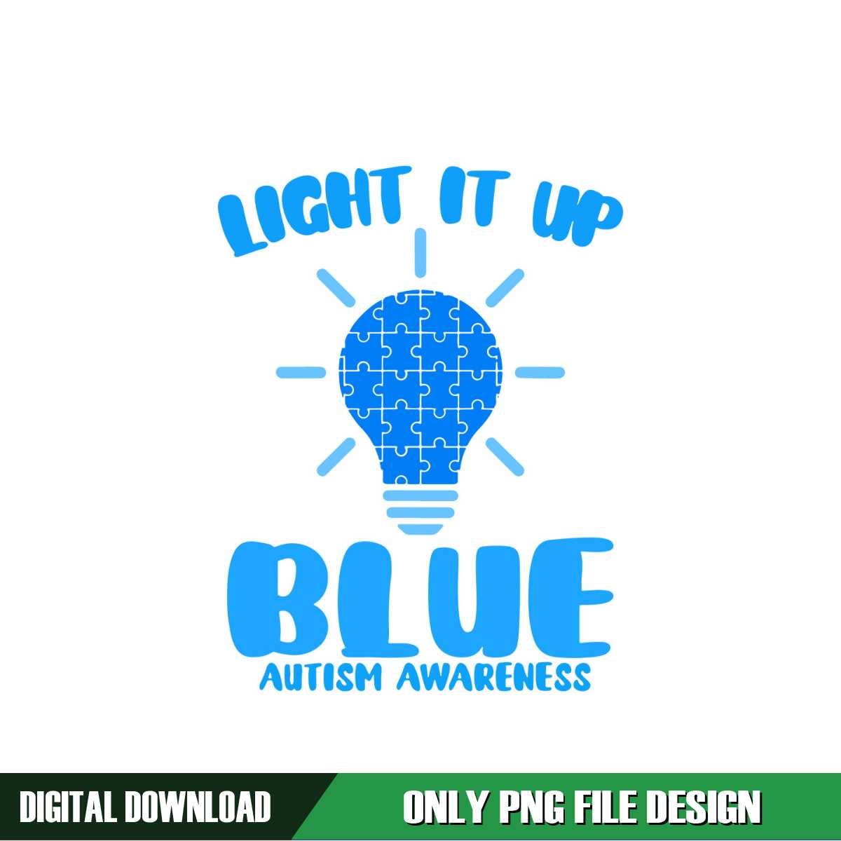 Light It Up With Blue Autism Bulb PNG | Inspire Uplift