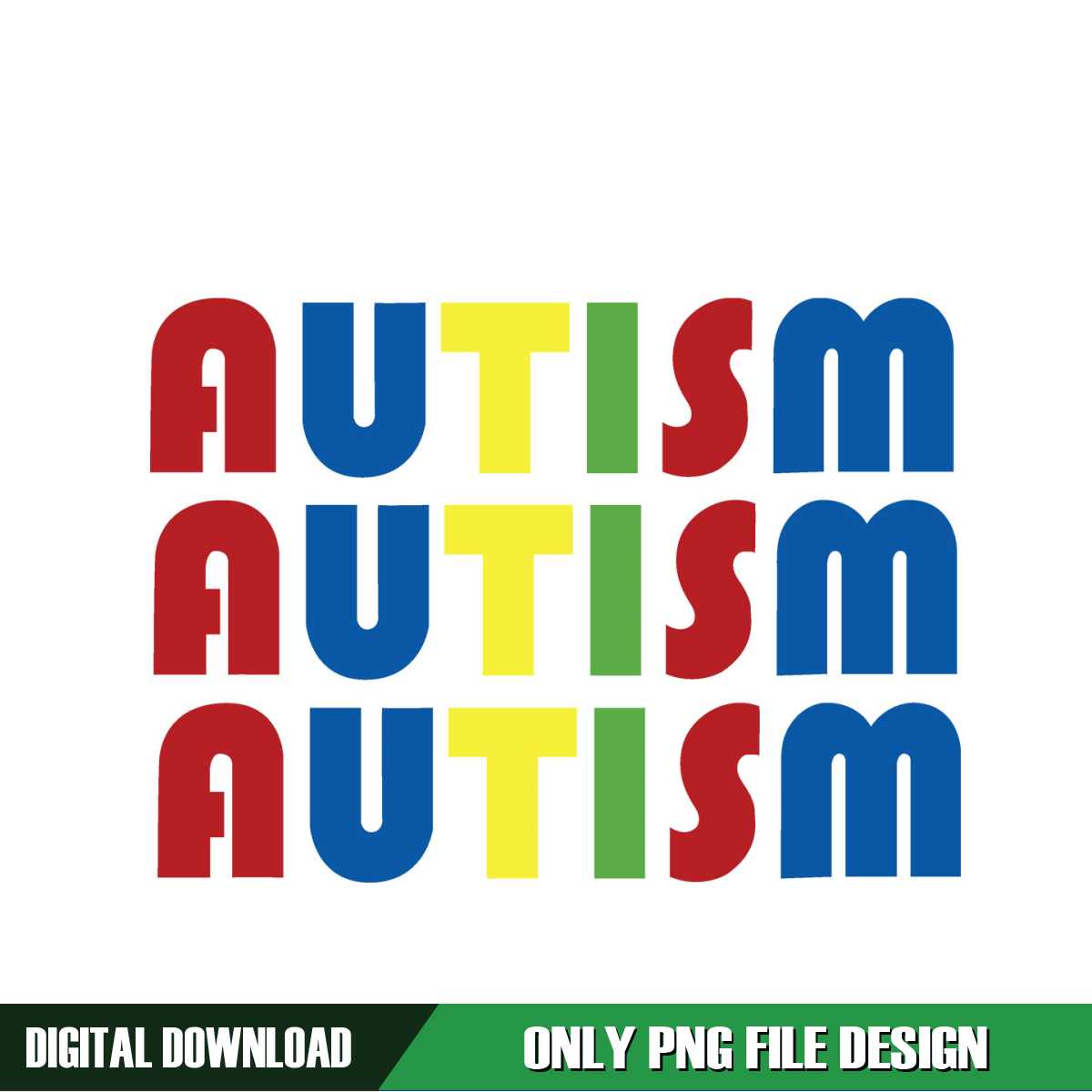 Autism Awareness Colorful Word Design PNG | Inspire Uplift