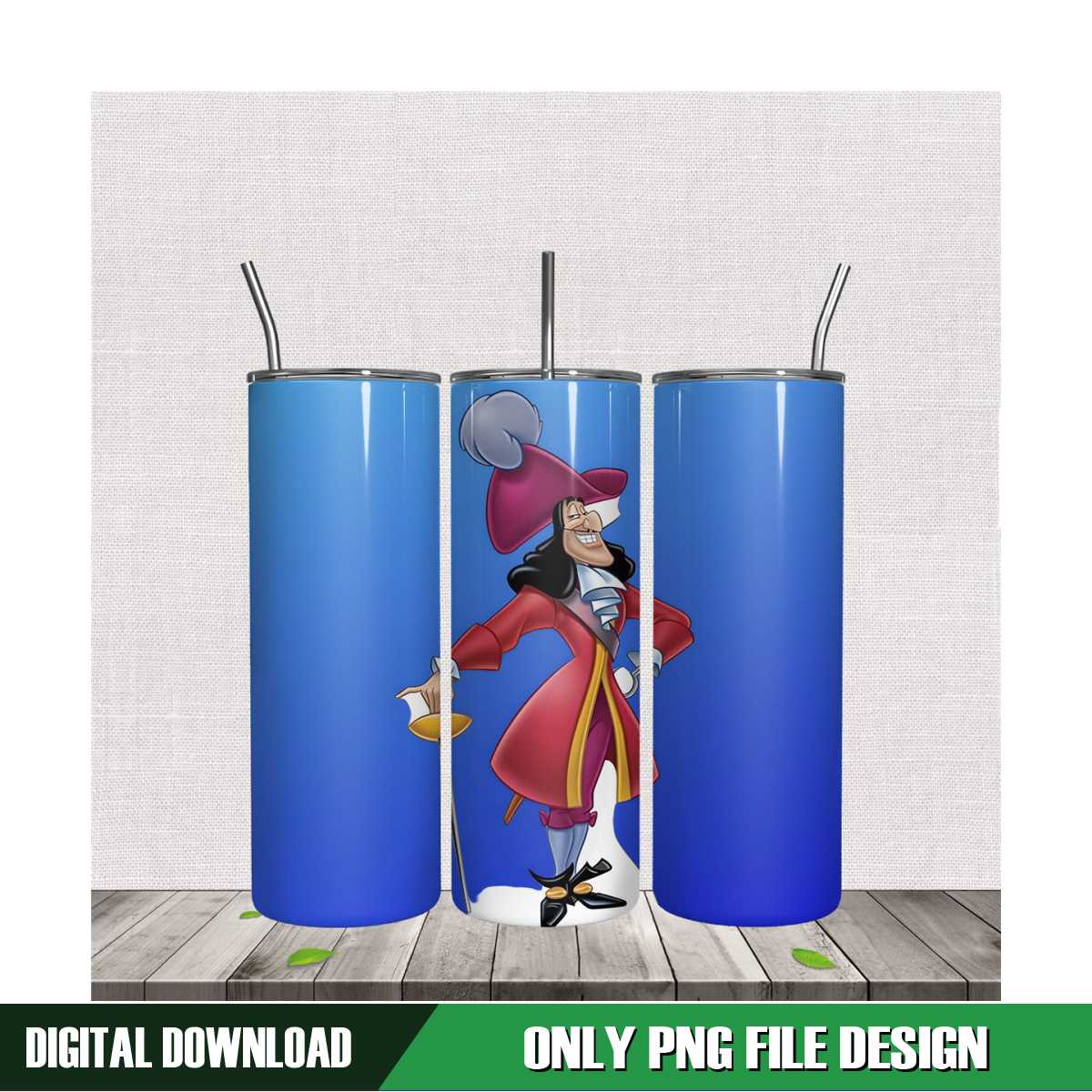 Smile Captain Hook 20oz Tumbler Design PNG | Inspire Uplift