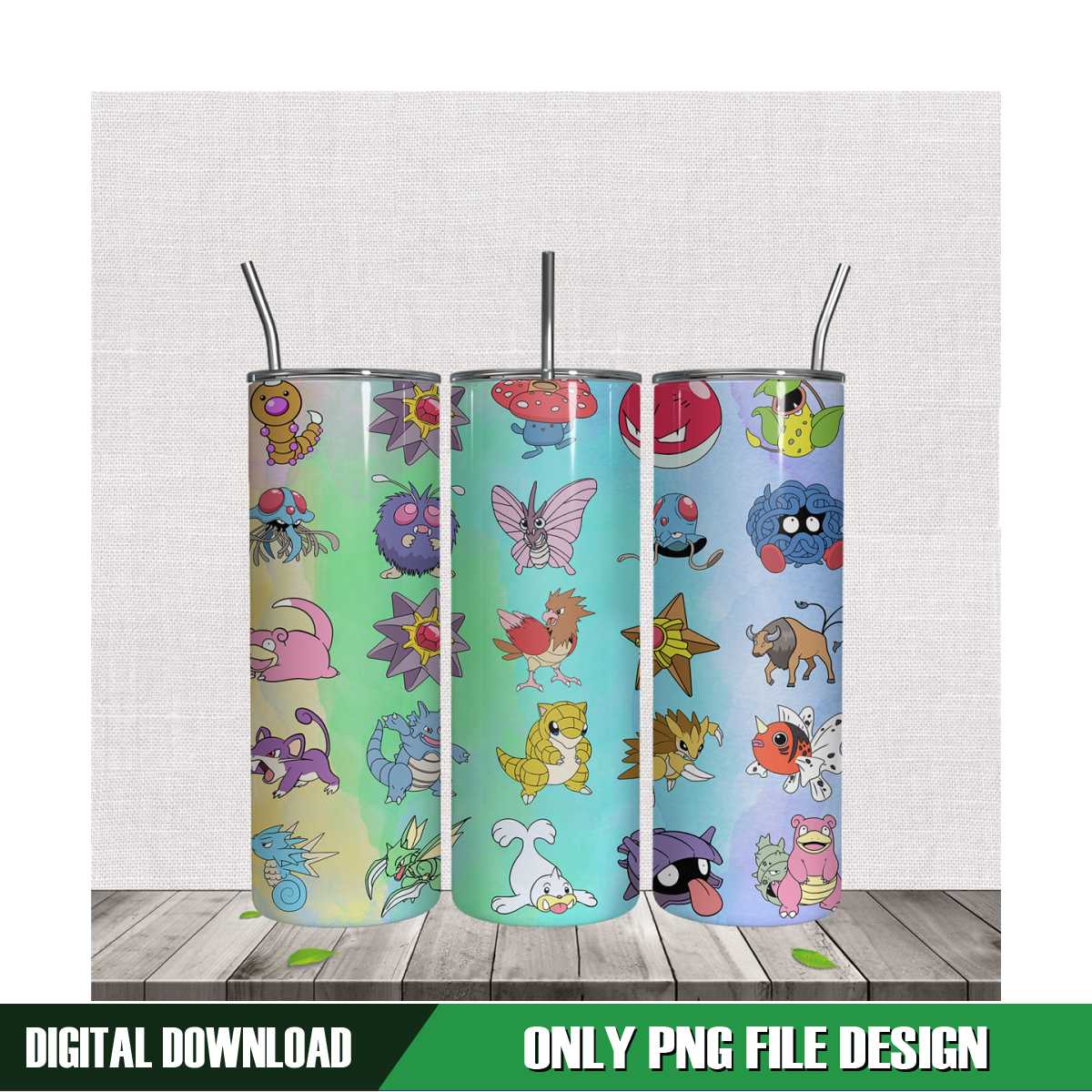 Pokemon Tumbler Sublimation 20oz Wrap Png | Inspire Uplift
