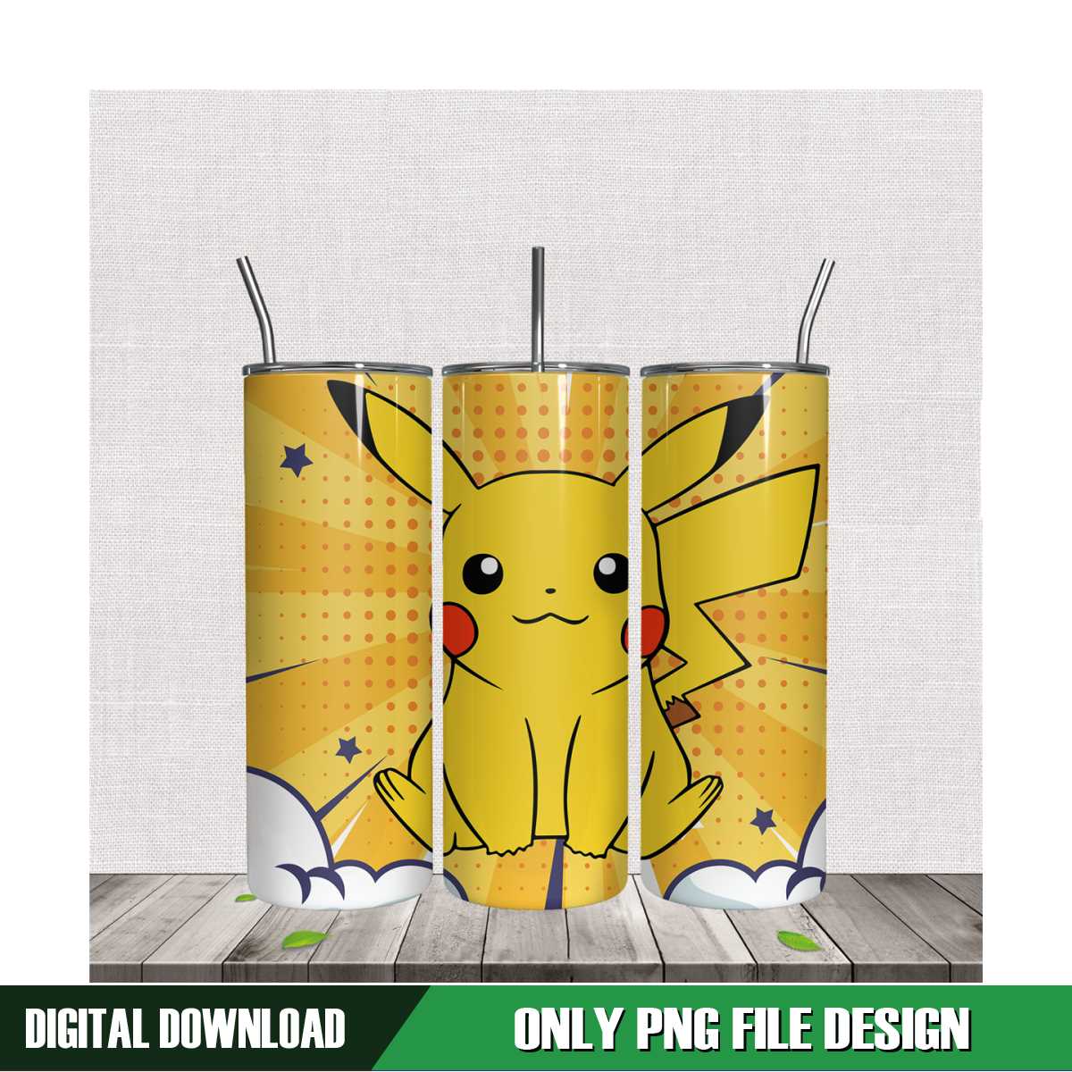 Pokemon Pikachu Tumbler 20oz Sublimation PNG | Inspire Uplift