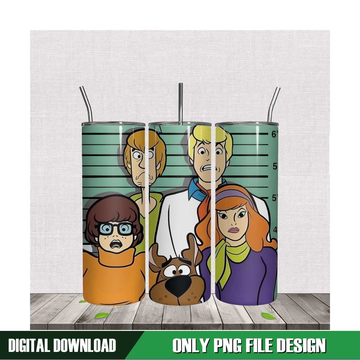 Scooby Doo Characters Scared Tumbler Design PNG | Inspire Uplift