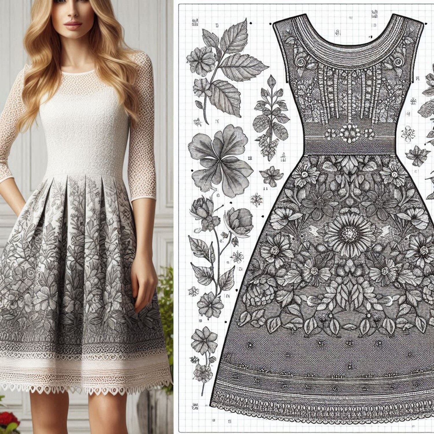 Floral Elegance Dress Sewing Pattern & Tutorial | Inspire Uplift