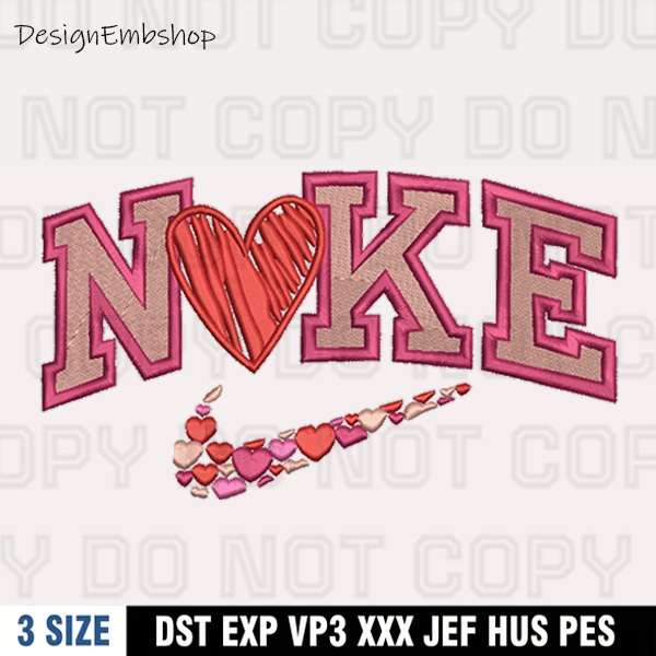 Nike Heart Embroidery Designs, Nike Embroidery Files, Machin - Inspire ...