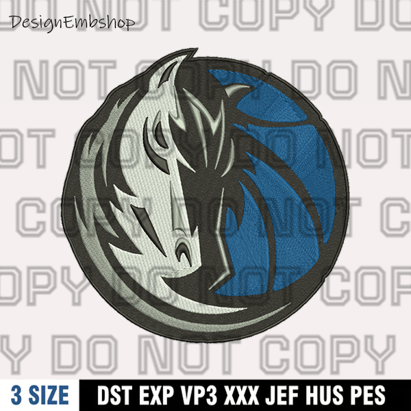 Dallas Mavericks Logo Embroidery Design Files, NBA Teams Emb | Inspire ...