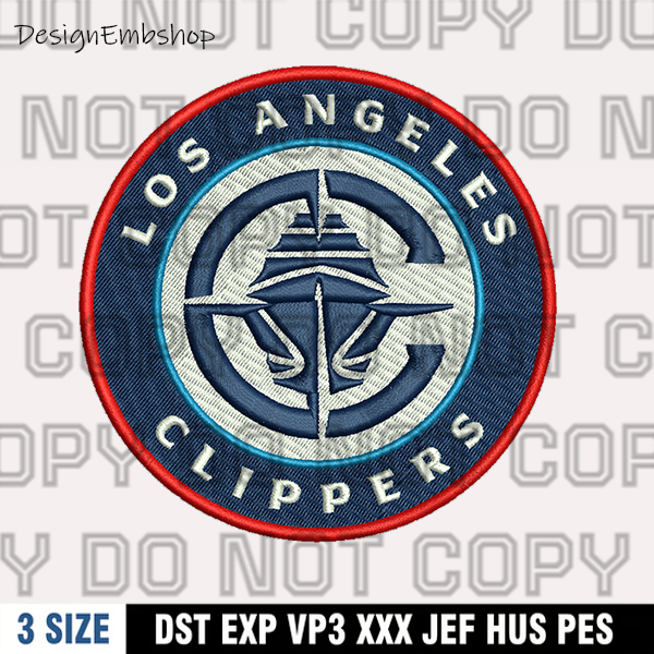 Los Angeles Clippers Logo Embroidery Design Files, NBA Teams | Inspire ...