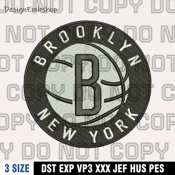 Brooklyn Nets Logos Embroidery Design Files, NBA Teams Embro | Inspire ...