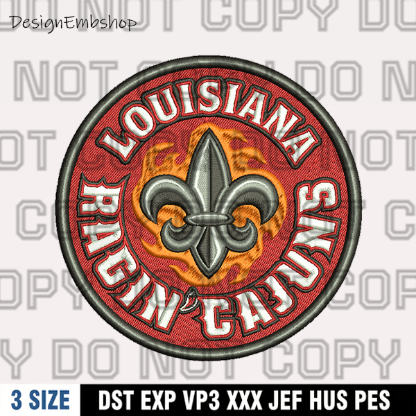 Louisiana Ragin Cajuns Logo Embroidery Design ,Logo embroide | Inspire ...