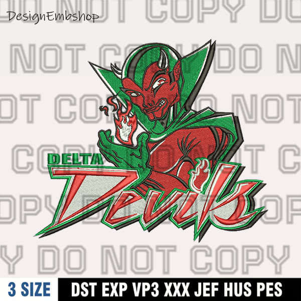MVSU Delta Devils Logo Embroidery Design ,Logo embroidery, E | Inspire ...
