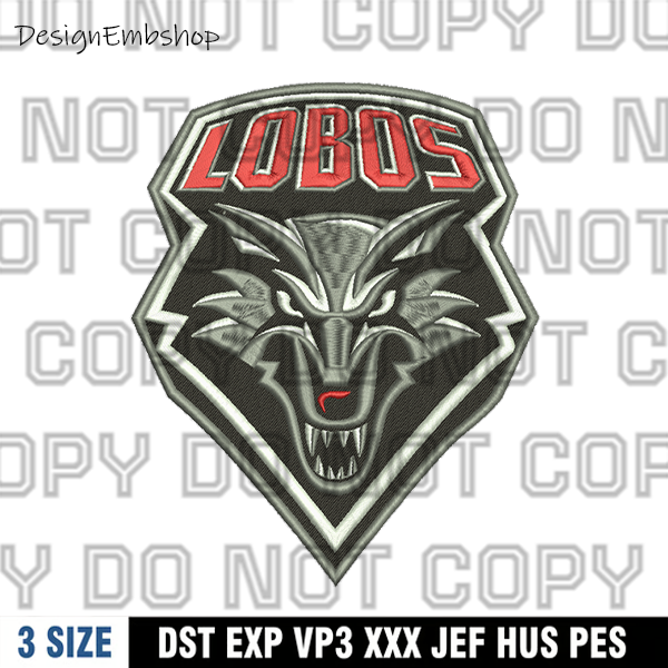 New Mexico Lobos Logo Embroidery Designs,Logo embroidery, Em | Inspire ...