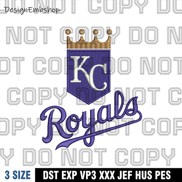 Kansas City Royals Alternate Logo Embroidery Design, MLB Log | Inspire ...
