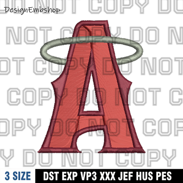 Los Angeles Angels Cap Logo Embroidery Design, MLB Logo embr | Inspire ...