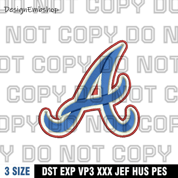 Atlanta Braves Cap Logo Embroidery Design, MLB Logo embroide | Inspire ...