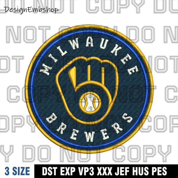 Milwaukee Brewers Logo Embroidery Design, MLB Logo embroider | Inspire ...