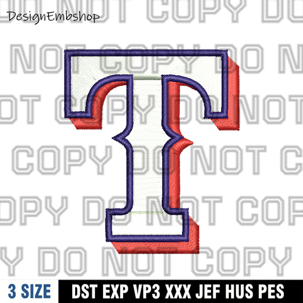 Texas Rangers Cap Logos Embroidery Design, MLB Logo embroide | Inspire ...