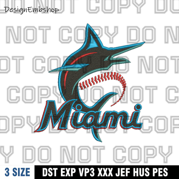 Miami Marlins Logo Embroidery Design, MLB Logo embroidery de | Inspire ...