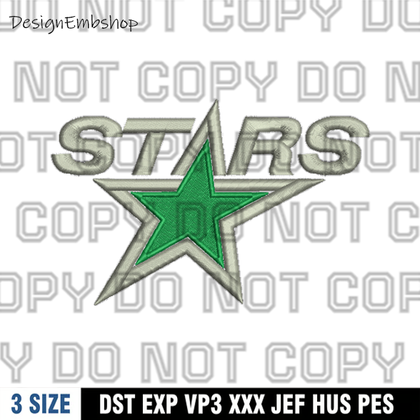 Dallas Stars Jersey Logo Embroidery Design, NHL Logo embroid | Inspire ...