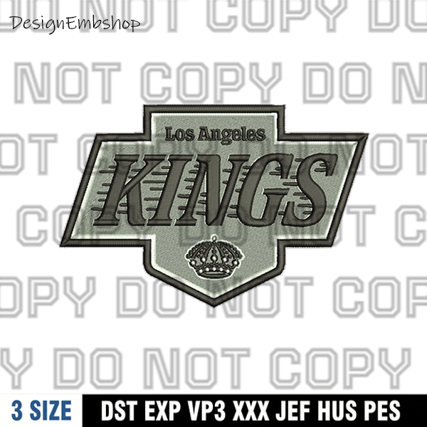 Los Angeles Kings Logo Embroidery Design, NHL Logo embroider | Inspire ...