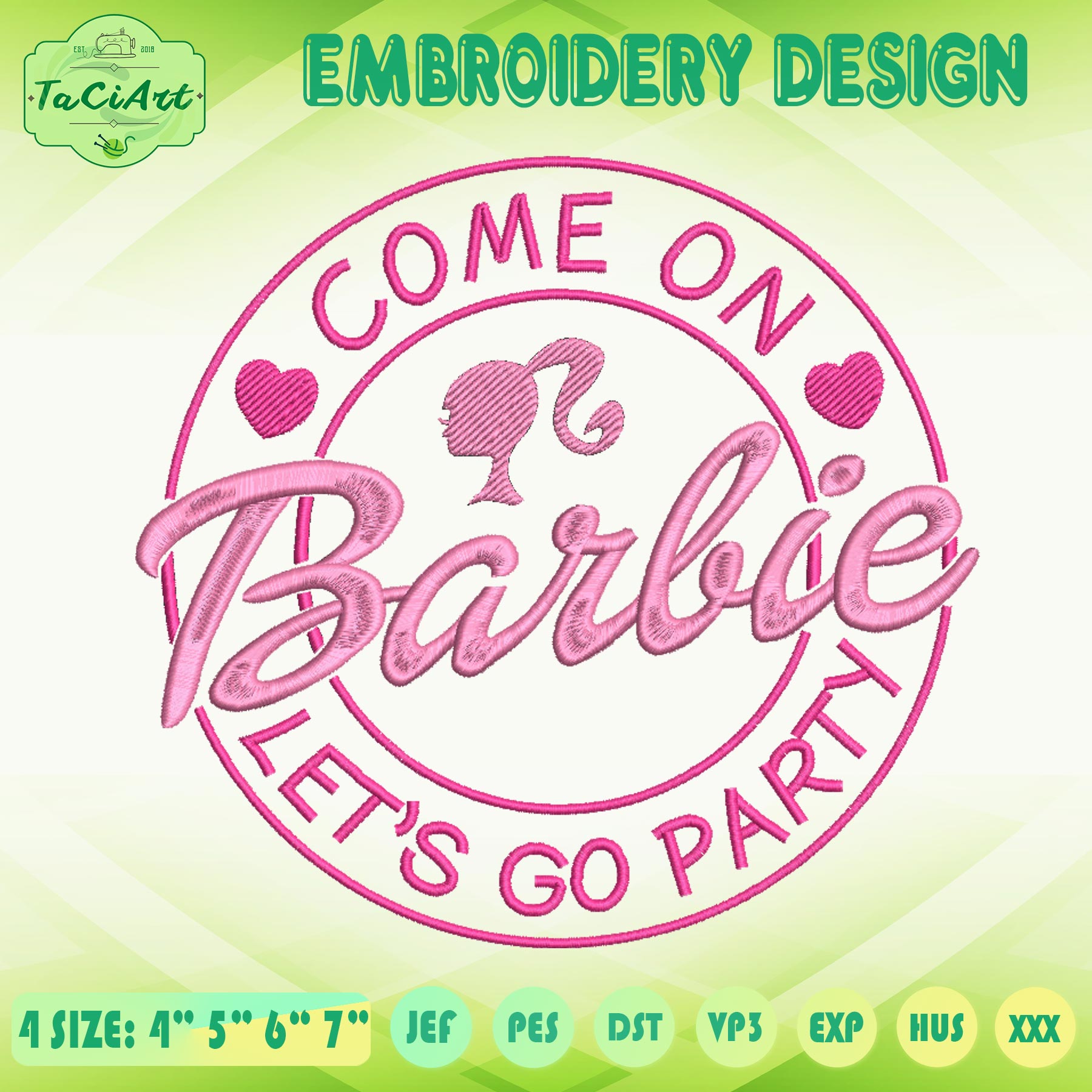 Come On Barbie Embroidery Design, Barbie Doll Embroidery, Le | Inspire ...