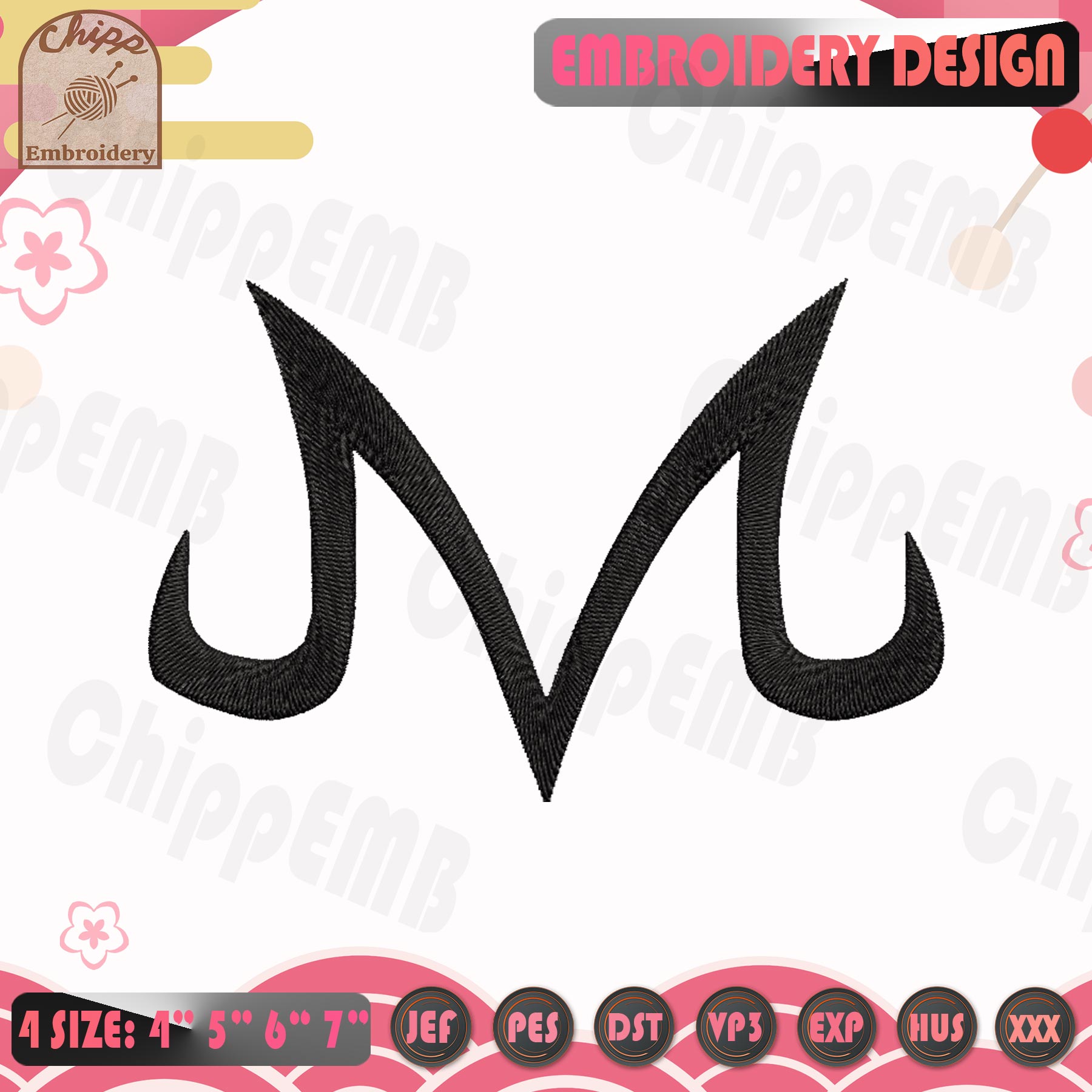 Logo Majin Embroidery Design, Dragon Ball Embroidery Design, | Inspire ...