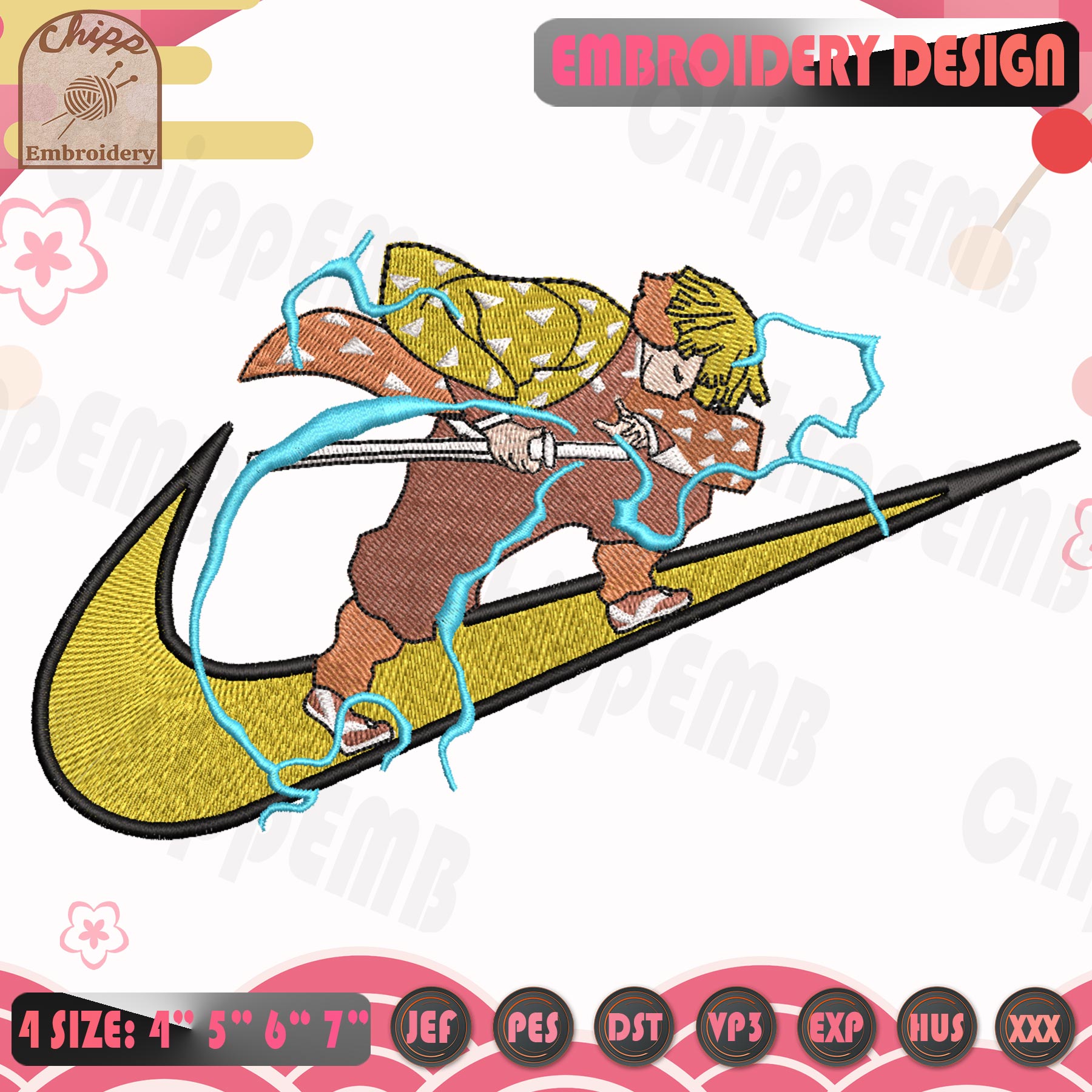 Nike x Tanjiro Embroidery Design, Demon Slayer Embroidery De | Inspire ...