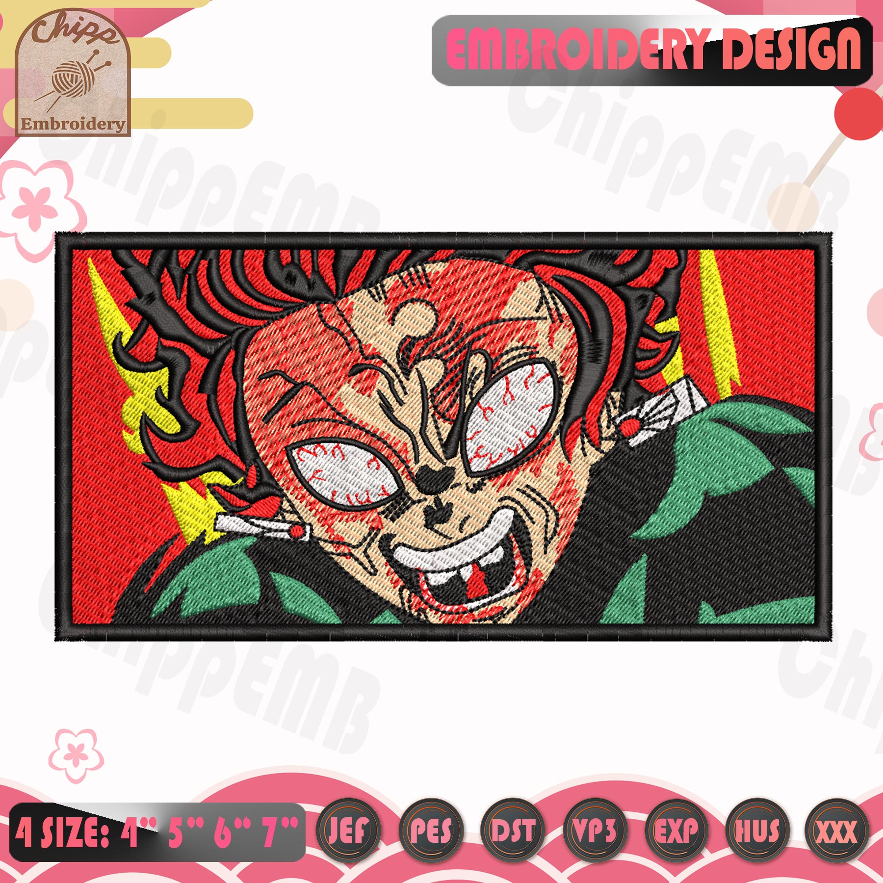 Tanjiro Embroidery Design, Demon Slayer Embroidery Design, A | Inspire ...