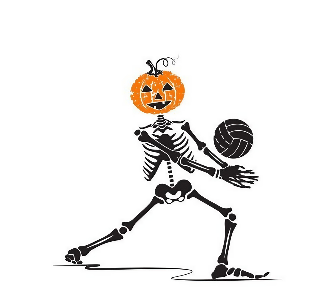 Skeleton Volleyball Pumpkin SVG, Halloween Skeleton Svg, Hal | Inspire ...