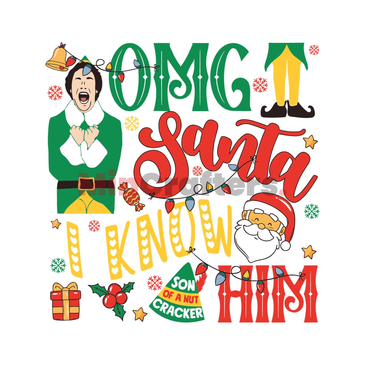 Retro Vintage Omg Santa I Know Him Svg - Inspire Uplift
