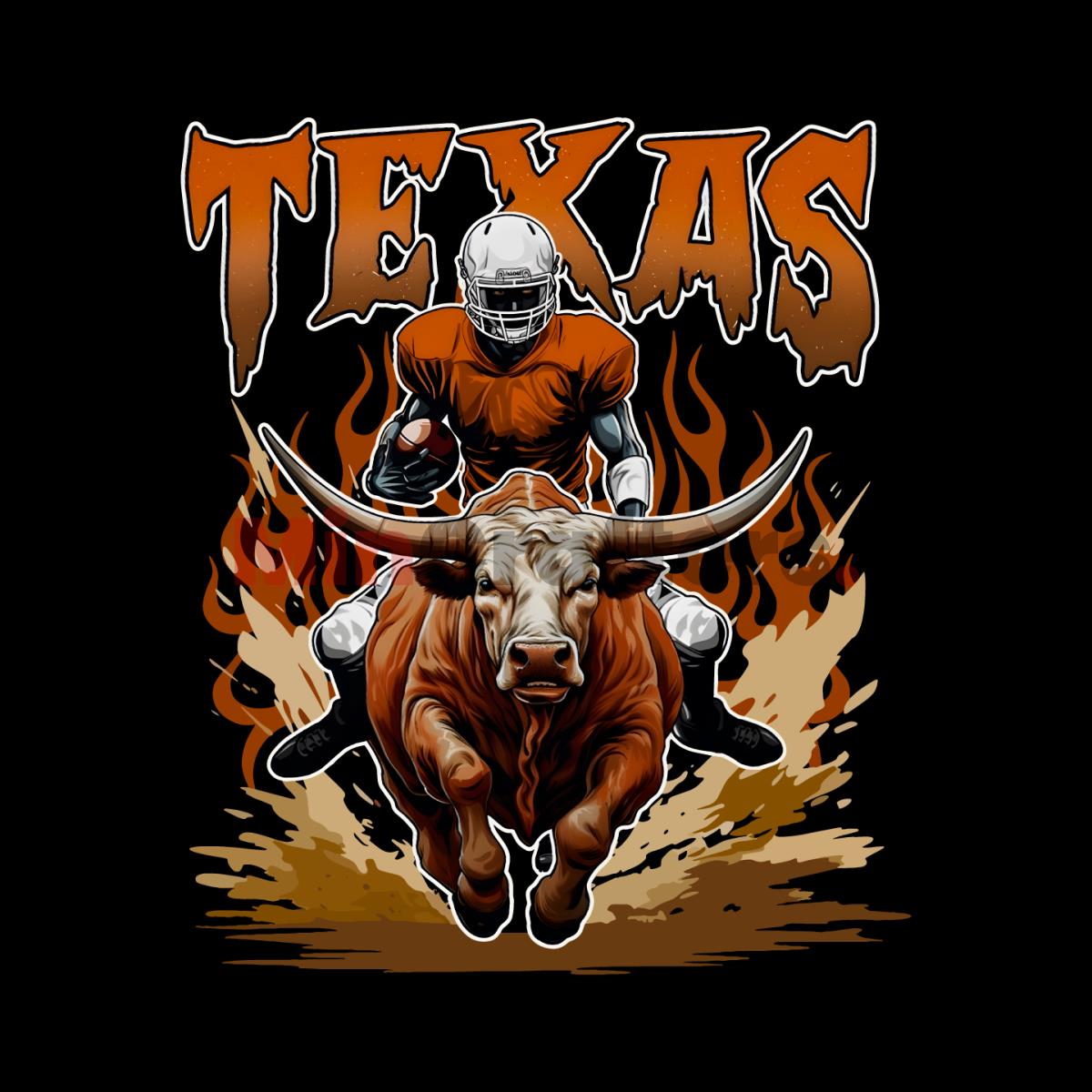 Vintage Texas Longhorns Football Skeleton PNG | Inspire Uplift