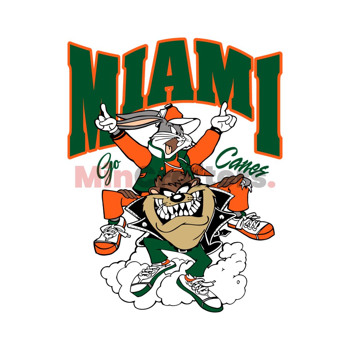 Funny Looney Tunes Miami Go Canes SVG | Inspire Uplift