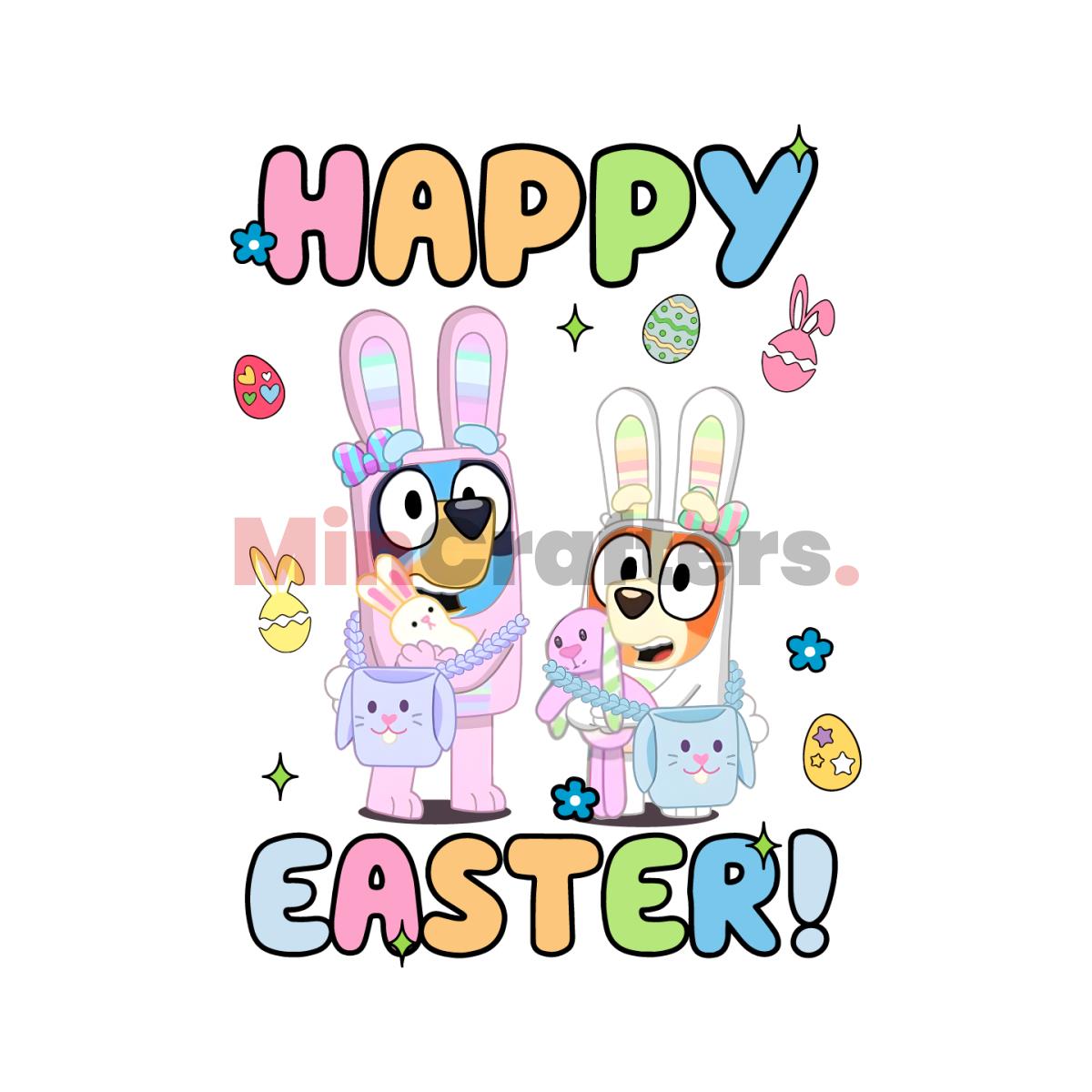 Happy Easter Bluey Bingo Bunny PNG | Inspire Uplift