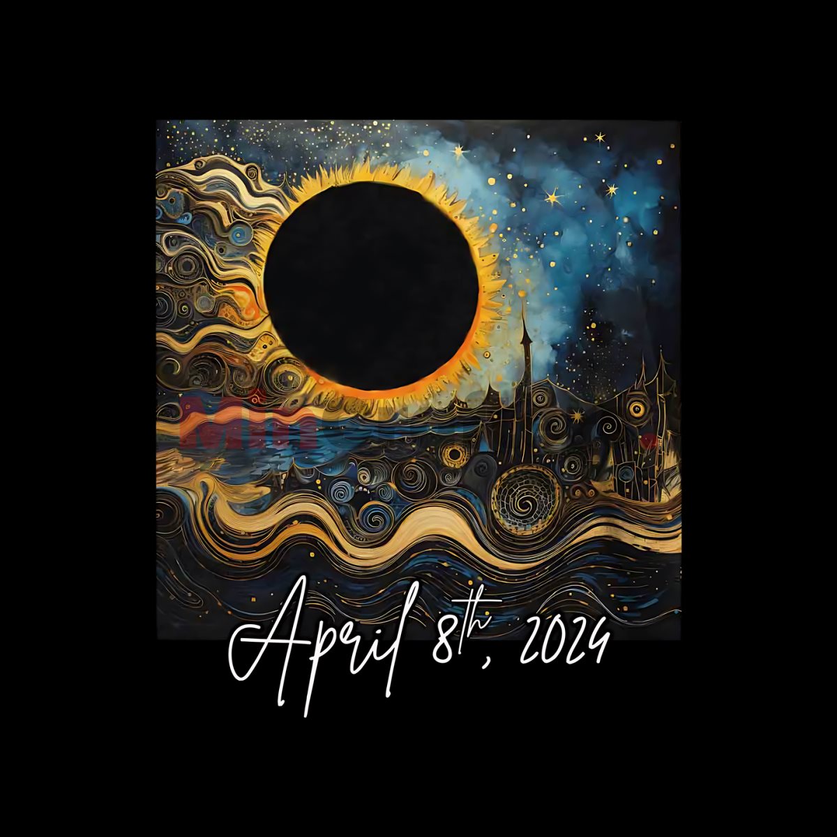 Solar Eclipse The Starry Night 2024 PNG - Inspire Uplift