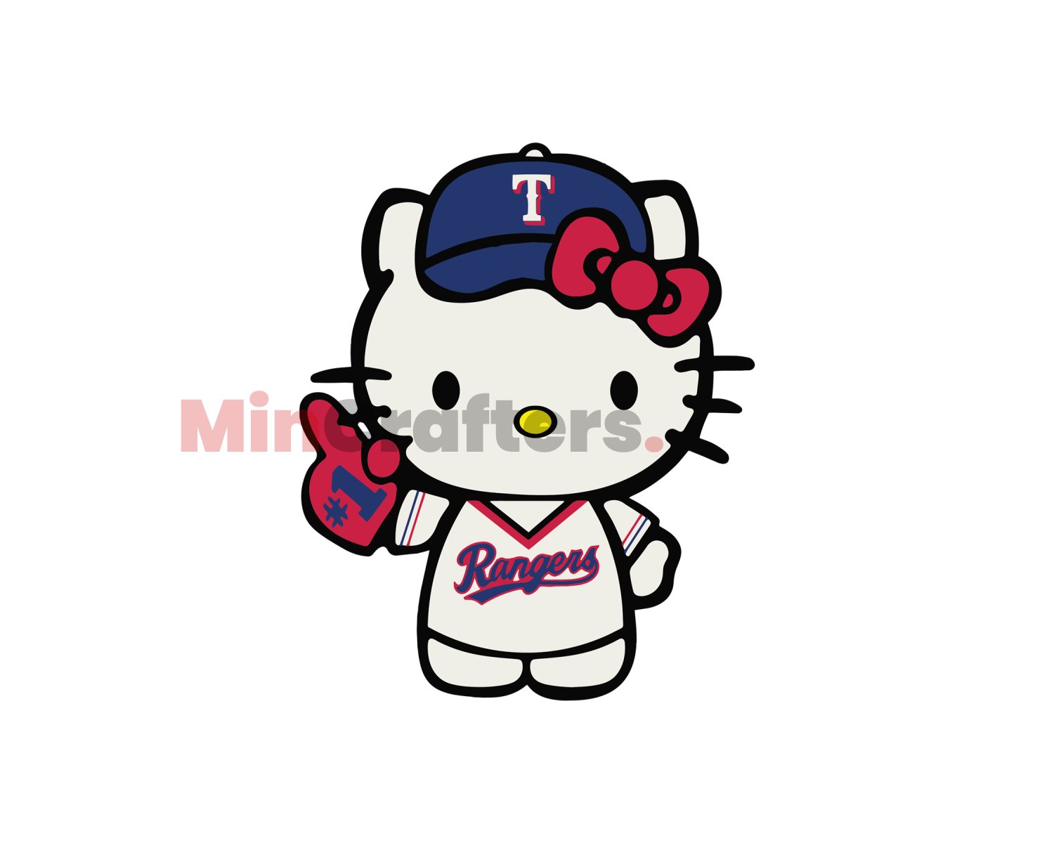 Hello Kitty Texas Rangers Baseball Team SVG - Inspire Uplift