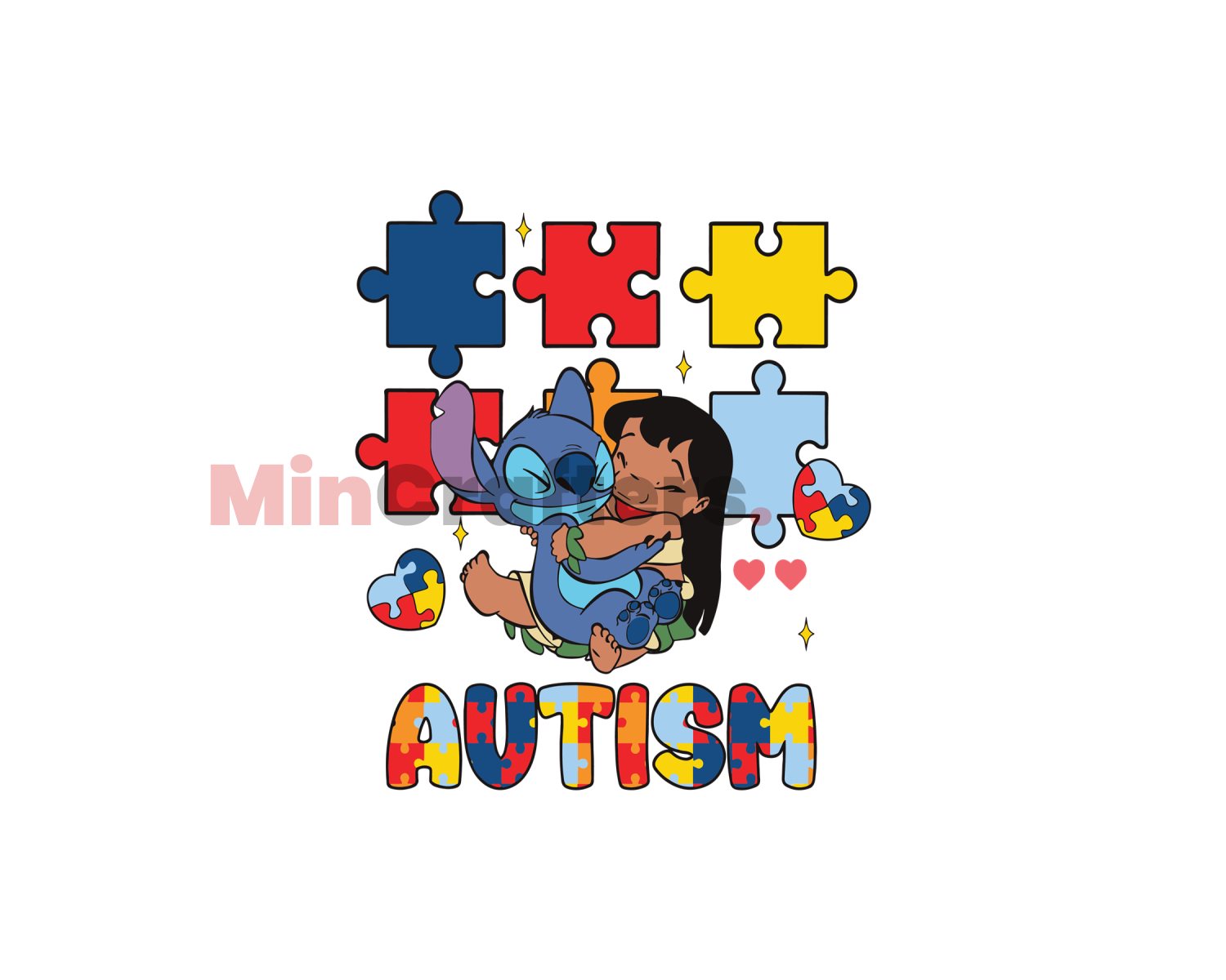 Disney Autism Lilo Holding Stitch Autism SVG - Inspire Uplift