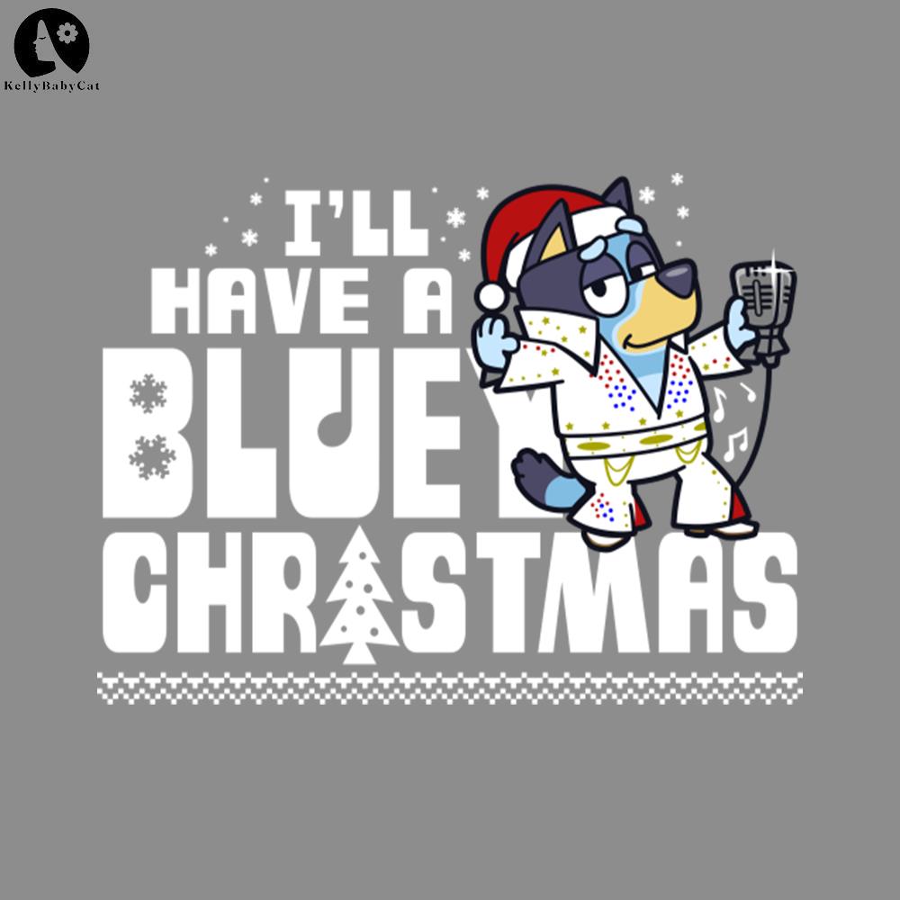 Bluey Christmas Funny Cute Elvis Inspired Bluey Cartoonugly | Inspire ...