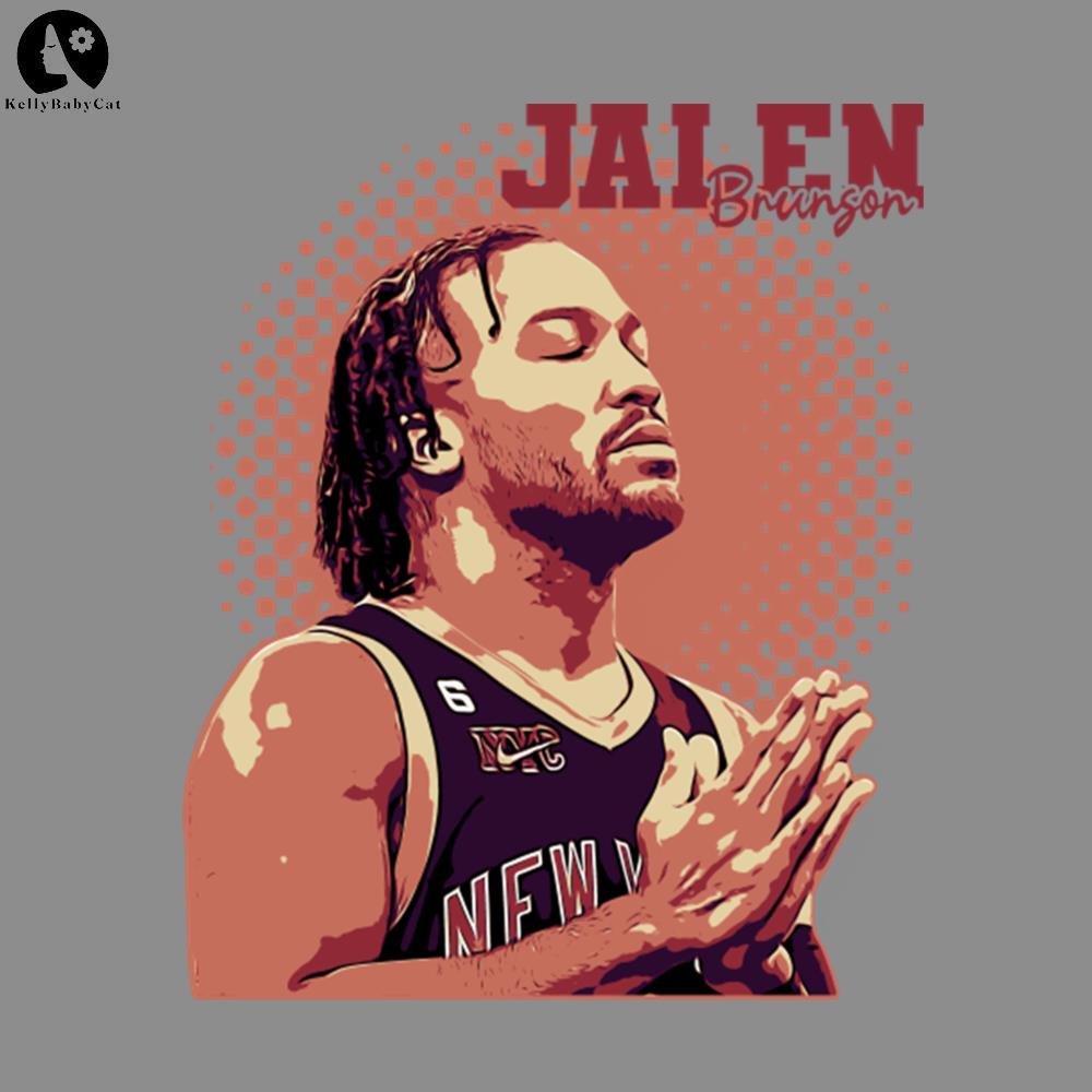 Jalen Brunson Retro styleSport PNG Basketball PNG download | Inspire Uplift