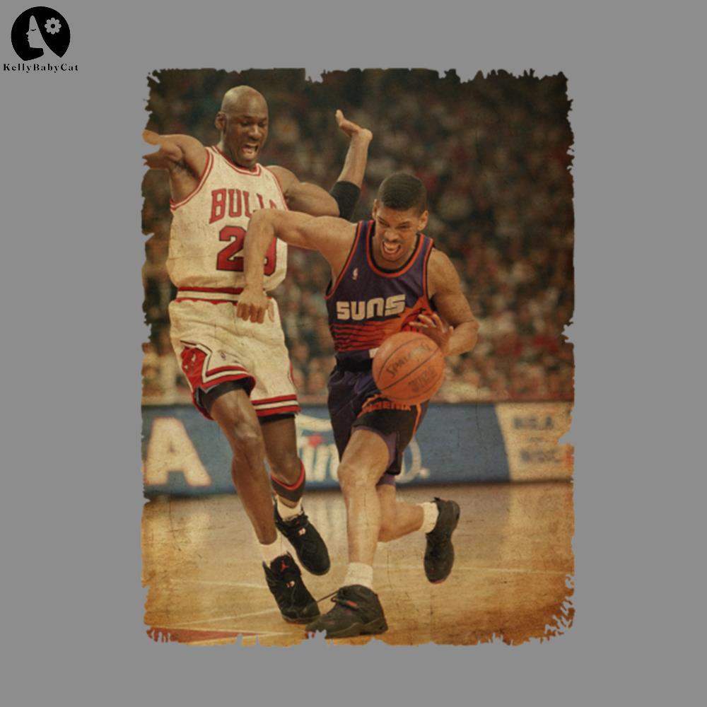 Kevin Johnson vs Michael Jordan VintageSport PNG Basketball | Inspire ...