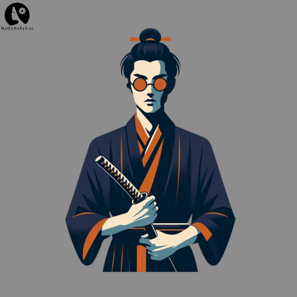 Blue Eye Samurai Retro Vintage Art Warrior PNG download | Inspire Uplift