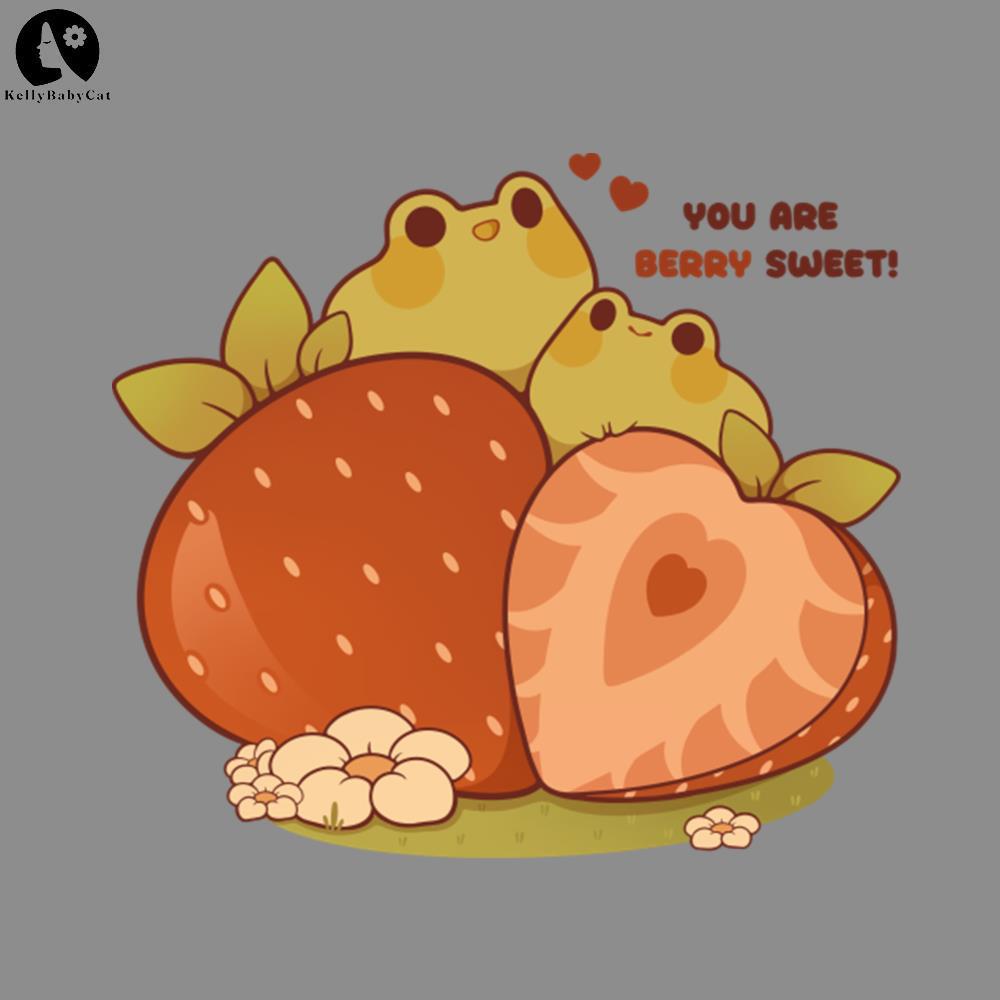 Sweet strawberry frogs Love, Valentine PNG download - Inspire Uplift