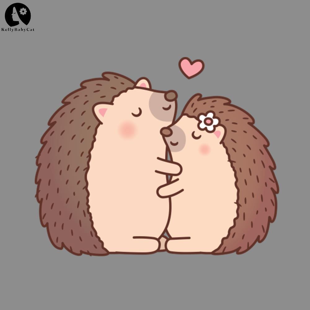 Cute Hugging Hedgehogs In Love Valentine PNG, Love PNG downl | Inspire ...