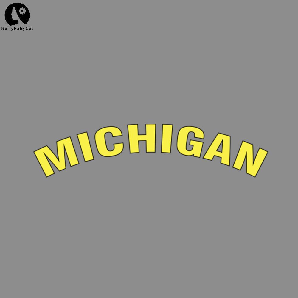 Michigan text in yellow PNG download | Inspire Uplift