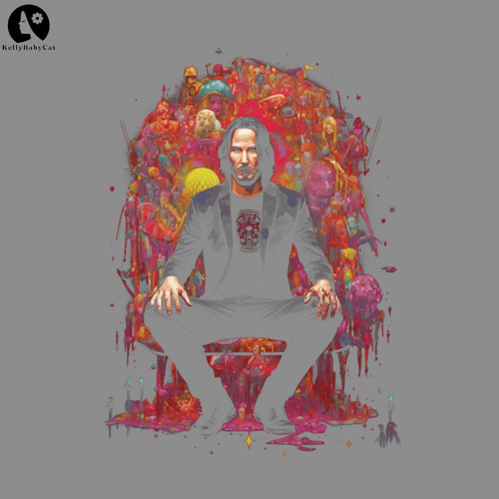 Keanu Reeves Psychedelic Zen Mediation PNG download | Inspire Uplift