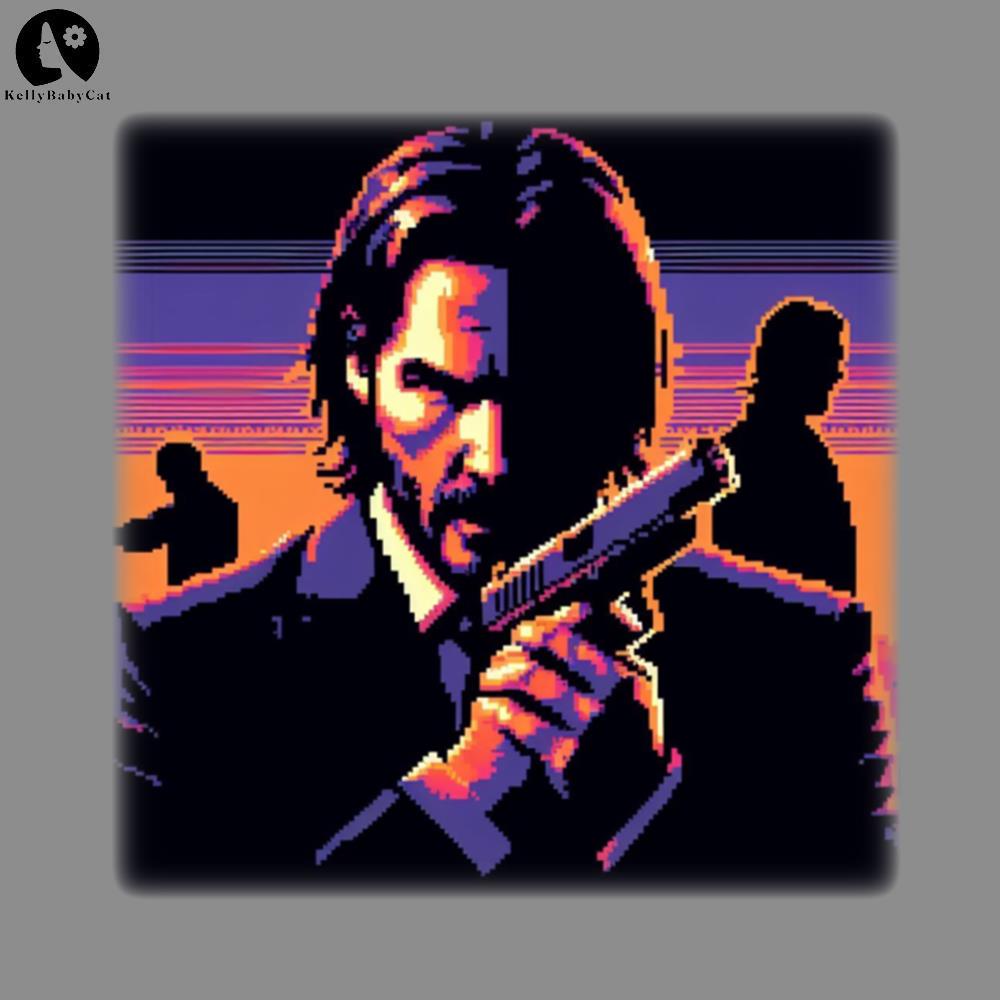 Pixel John Wick Retro San PNG download | Inspire Uplift