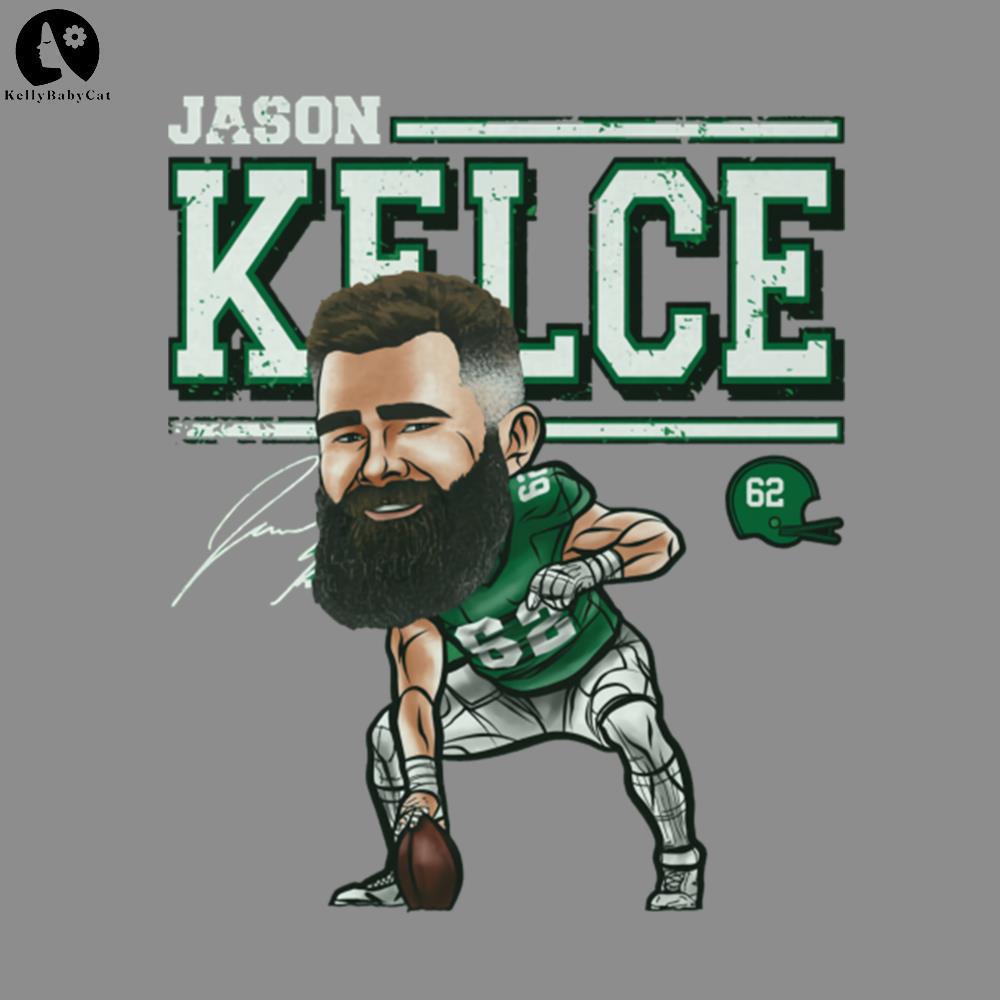 Jason Kelce Philadelphia Cartoon PNG download | Inspire Uplift