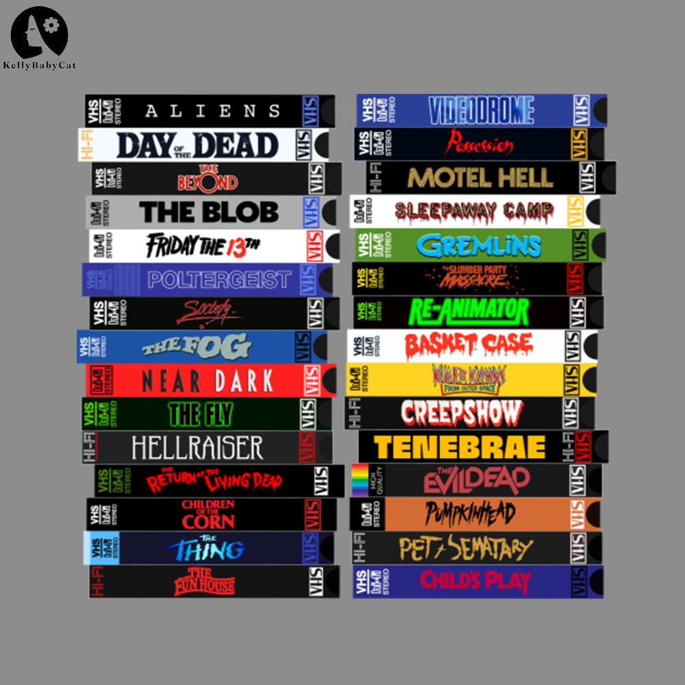 VHS 80s Horror Movie Stacks PNG download | Inspire Uplift