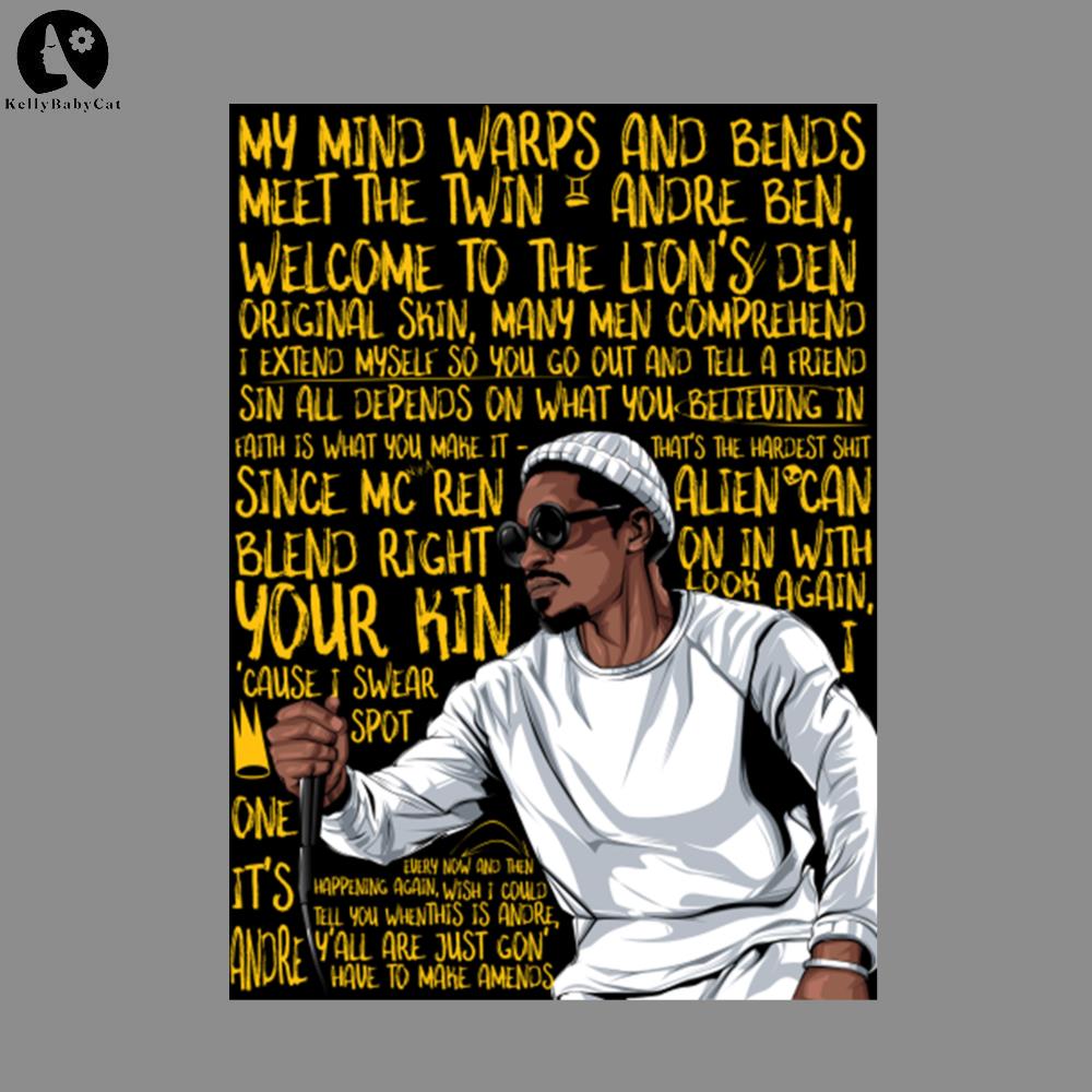 Andre 3000 The twin Rapper PNG, Hip Hop PNG download - Inspire Uplift