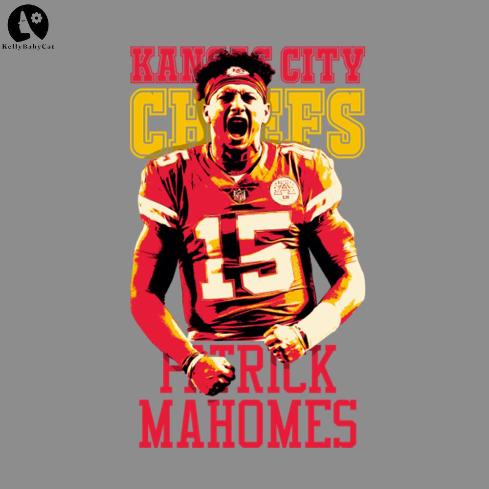 Patrick Mahomes Retro Graphic Football PNG download | Inspire Uplift