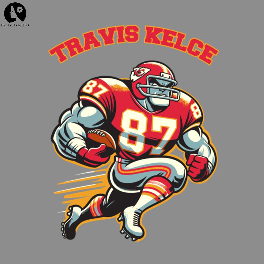 Travis Kelce Cartoon Football PNG download | Inspire Uplift